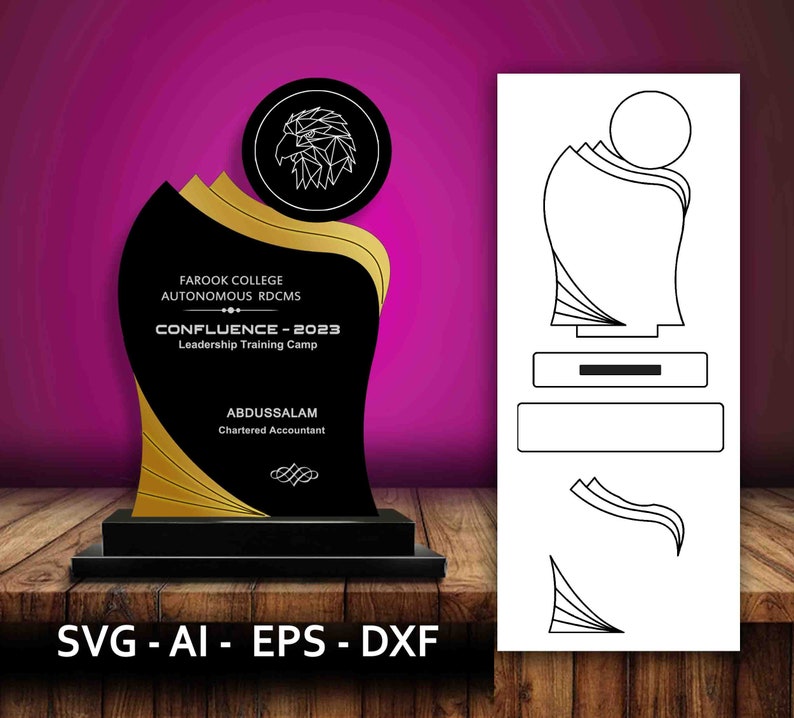 Award Trophy SVG: Wood Laser Cut CNC Design (digital Download) - Etsy