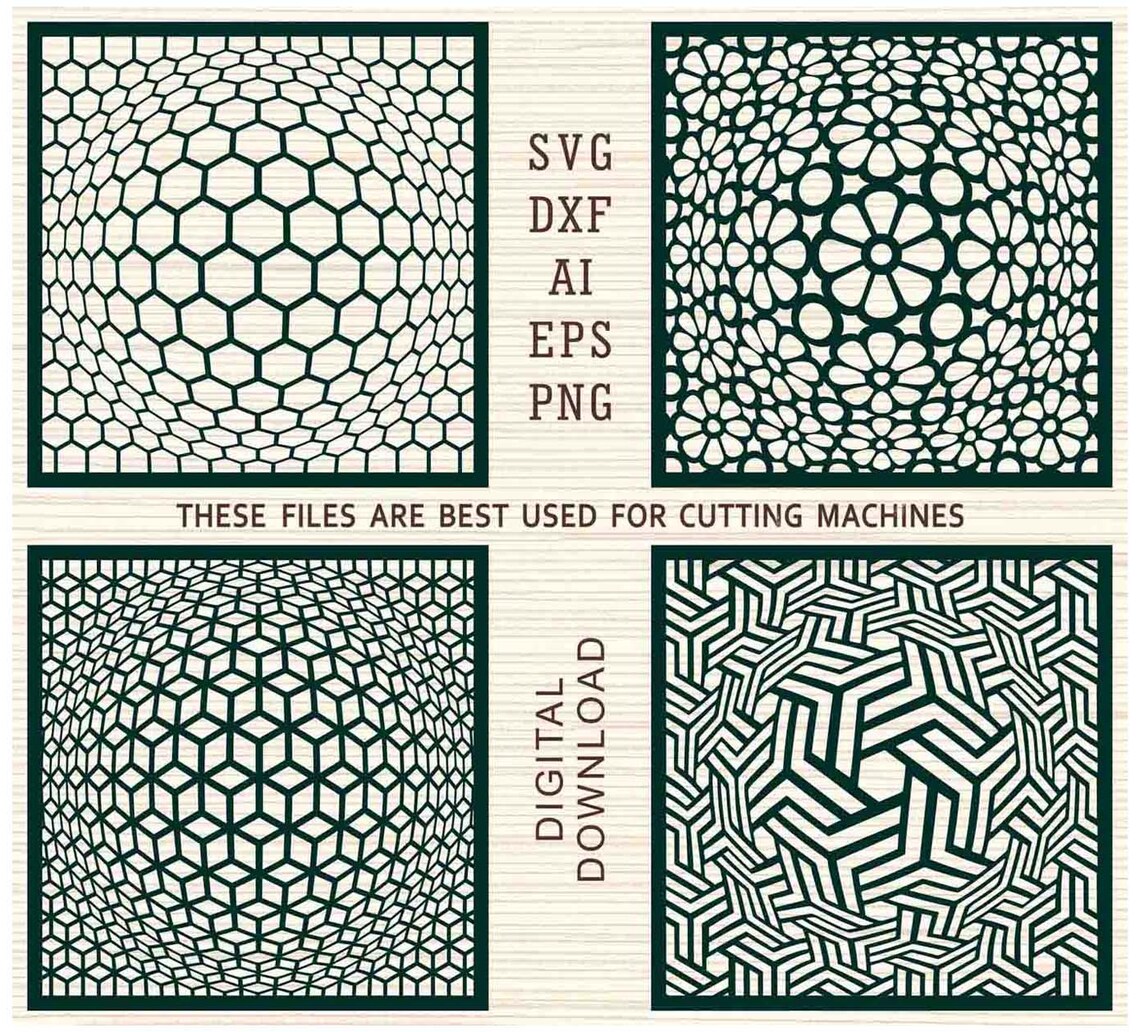Square Pattern SVG Bundle: CNC Jalli Design (digital Download) - Etsy