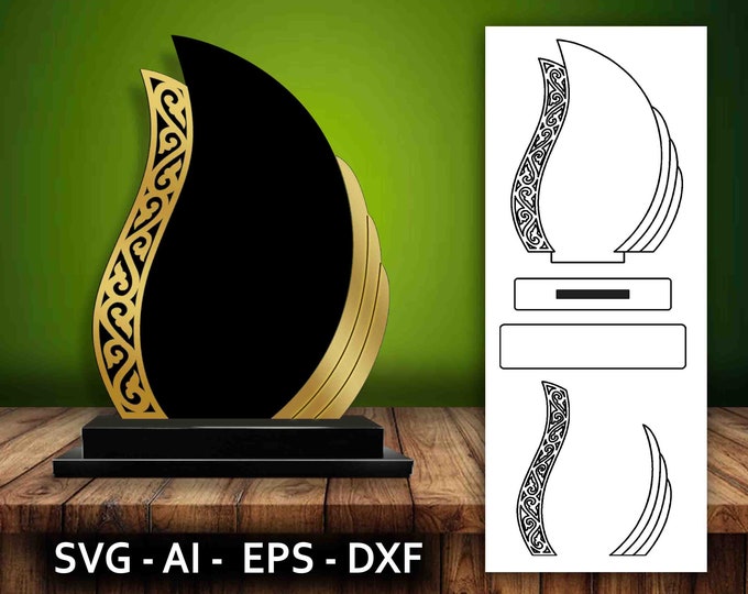 Award Trophy Laser Cut, Award Trophy SVG, Wood Cnc Cut Award, Award ...