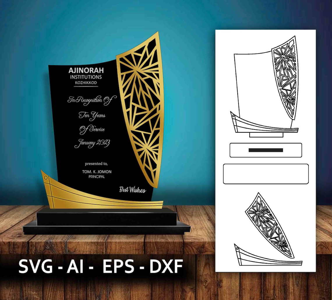 2025 Award Trophy Laser Cut Files, Wood Award Svg Files, Vector Files ...
