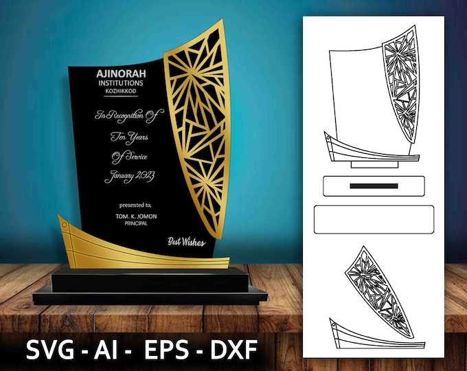 Award Trophy Laser Cut, Award Trophy SVG, Wood Cnc Cut Award, Award ...