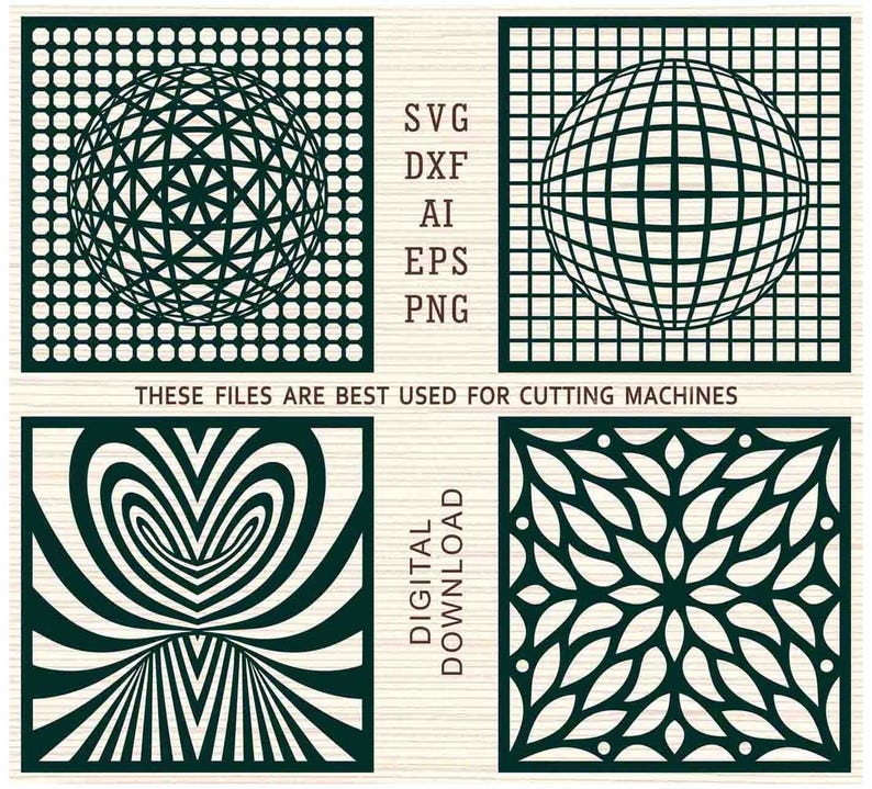 Square Pattern SVG Bundle, Wooden Cnc Partition, Jalli Design, Home ...