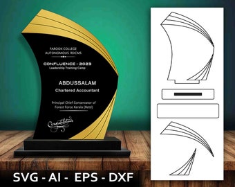 Award Trophy Laser Cut, Award Trophy SVG, Award Gift, Memento Trophy ...