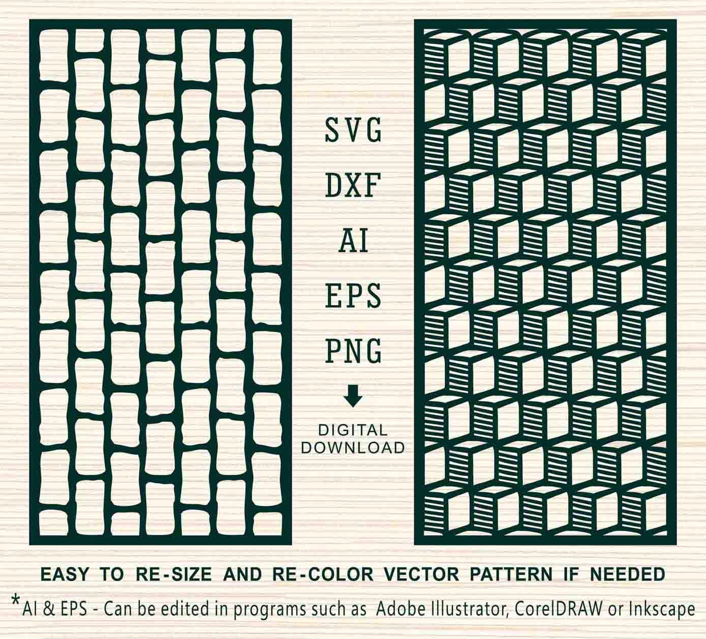 Cnc Door, Cnc File, Jalli Design Pattern, Vector Pattern Bundle, Wooden ...