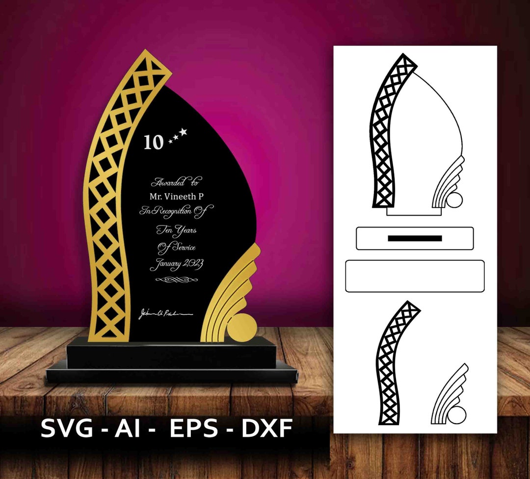 Buy Award Trophy Laser Cut, Award Trophy SVG, Award Gift, Memento ...