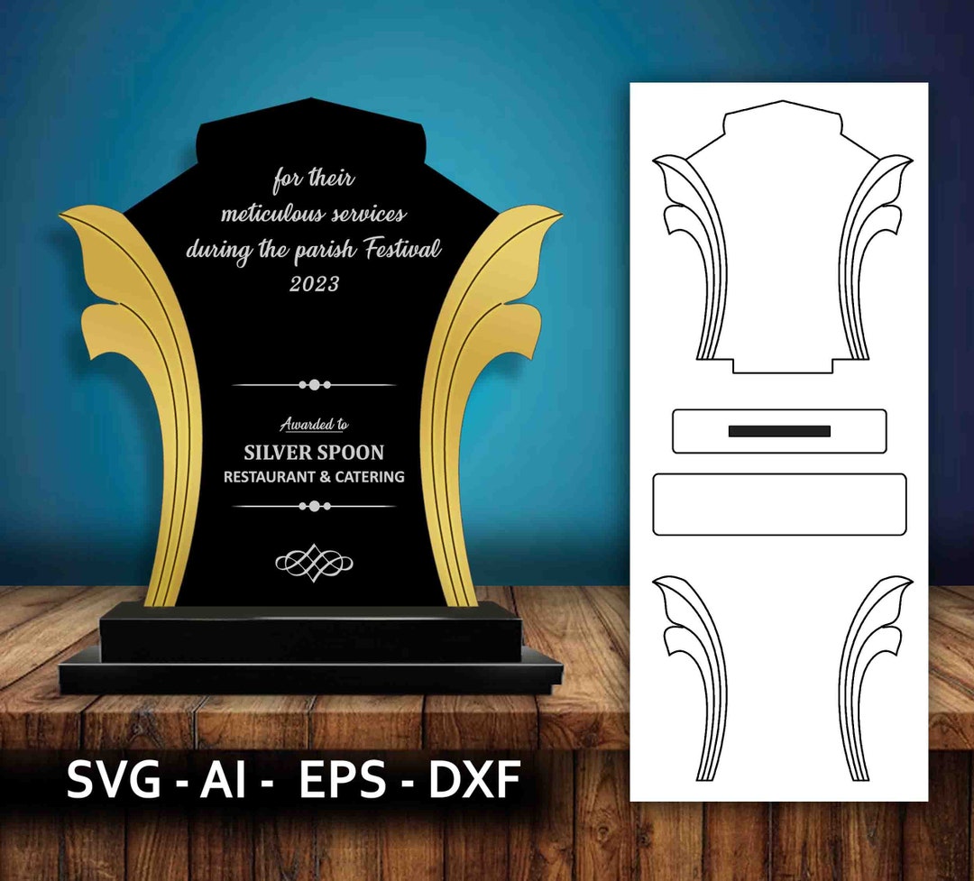 Award Trophy Laser Cut, Award Trophy SVG, Wood Cnc Cut Award, Award ...