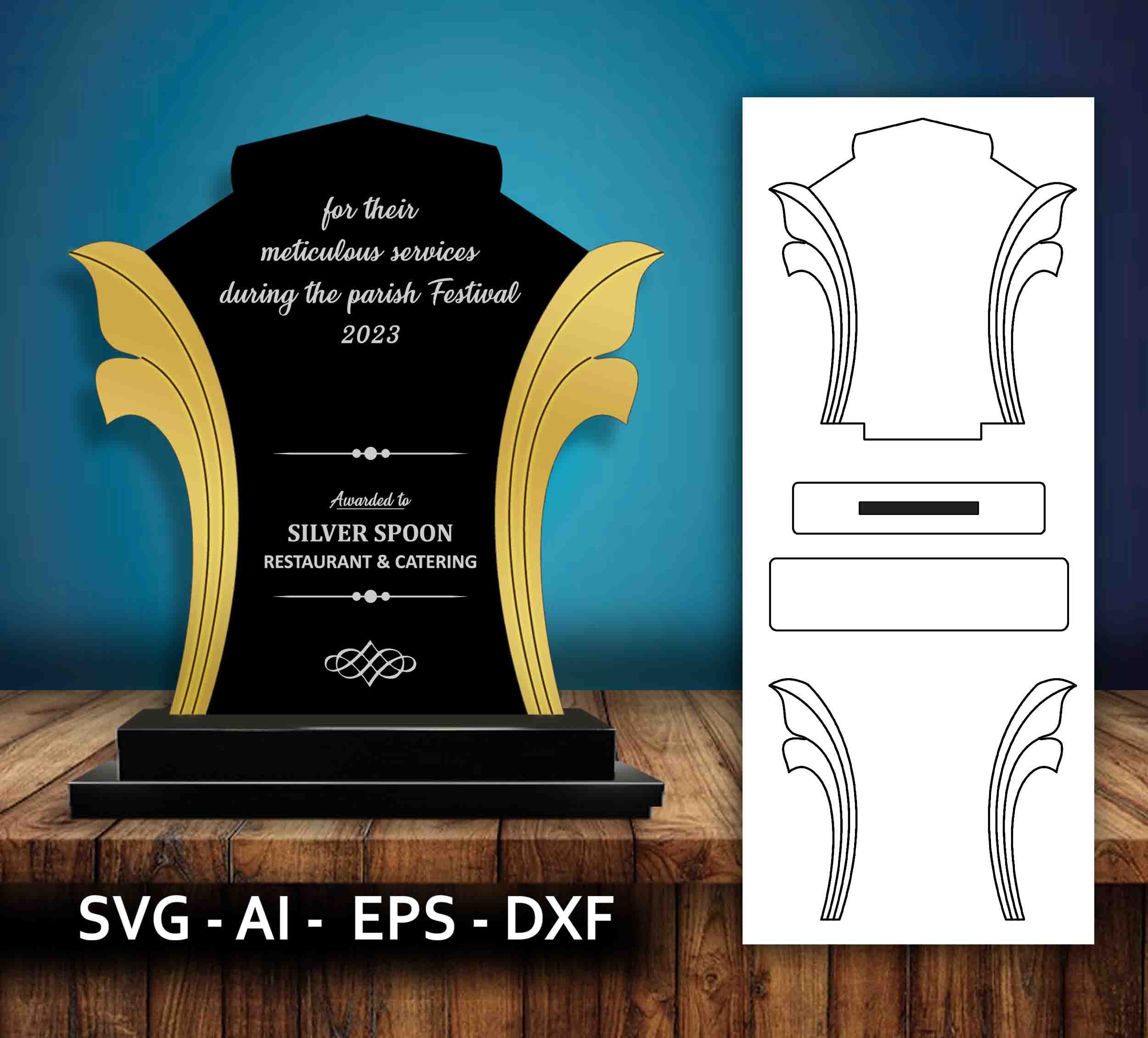 Award Trophy Laser Cut, Award Trophy SVG, Wood Cnc Cut Award, Award ...