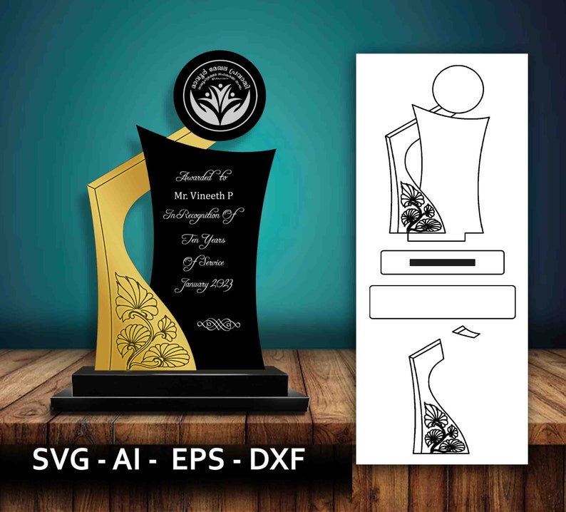 Laser Cut Trophy SVG: Award Shield Design (digital Download) - Etsy