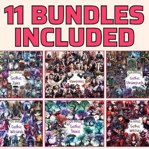 Gothic Mega Clipart Bundle (P2) - 4400+ PNG Dark Mystical Images, Eerie ...