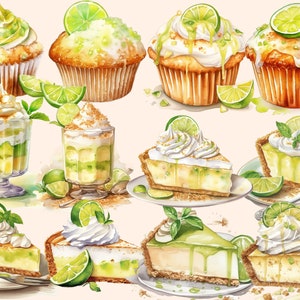 Key Lime Watercolor Clipart Bundle: 107 PNG Images (commercial Use ...