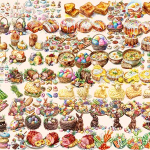 Easter Food Clipart Bundle: 444 PNG Images (commercial Use) (digital ...