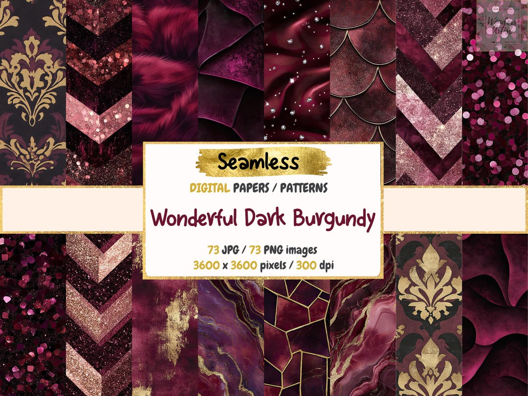 Dark Burgundy Digital Paper: Seamless Lux Textures (commercial Use) - Etsy