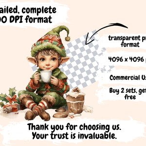 Christmas Elves Watercolor Clipart Bundle - 548 PNG Festive Elf Images ...