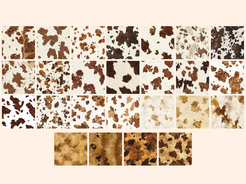 Cowhide Digital Paper: Seamless Rustic Western Print (commercial Use ...