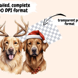 Christmas Dogs Watercolor Clipart Bundle 513 PNG Festive Dog Images ...