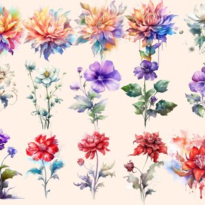 Fantasy Flowers Watercolor Clipart - 70 Magical Enchanting Floral ...