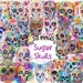 Sugar Skulls Watercolor Clipart Bundle: 513 PNG Images (digital ...