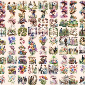 Victorian Spring Clipart Bundle: 343 PNG Images (digital Download) - Etsy