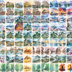 Landmarks Watercolor Clipart Bundle: 527 World Monument PNG Images ...