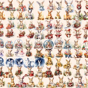Watercolor Bunnies Clipart Bundle – 894 PNG Images, Commercial Use ...