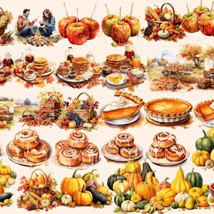 Autumn Food Watercolor Clipart Bundle: 202 PNG Images (digital Download ...