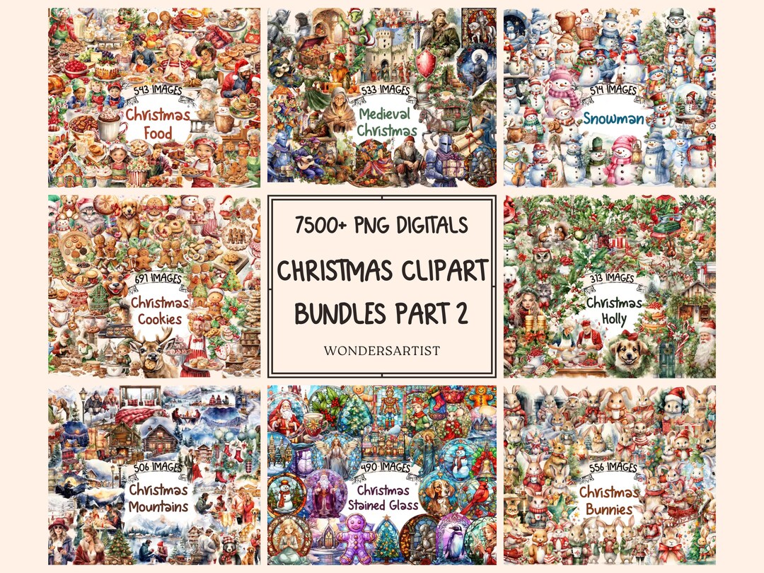 7500+ Christmas Clipart Bundle: Festive PNG Graphics (commercial Use ...