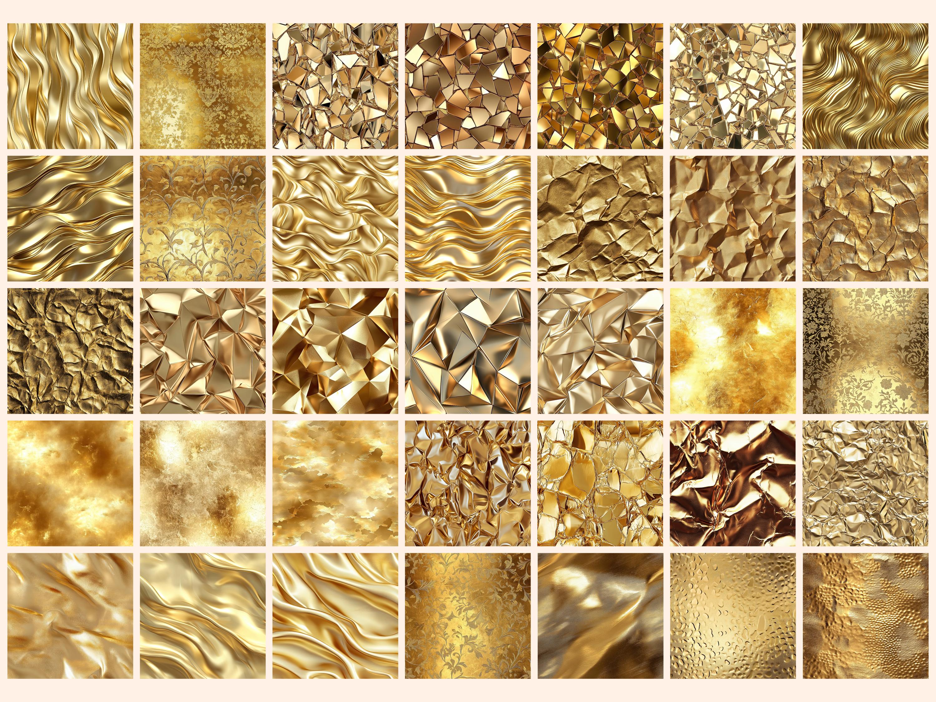 Gold Foil Digital Paper: Luxe Metallic Textures (instant Download) - Etsy