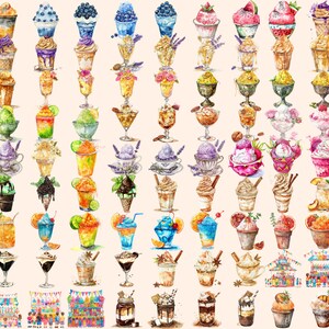 Snow Cones Watercolor Clipart Bundle - 530 PNG Chilled Snow Cone Images ...