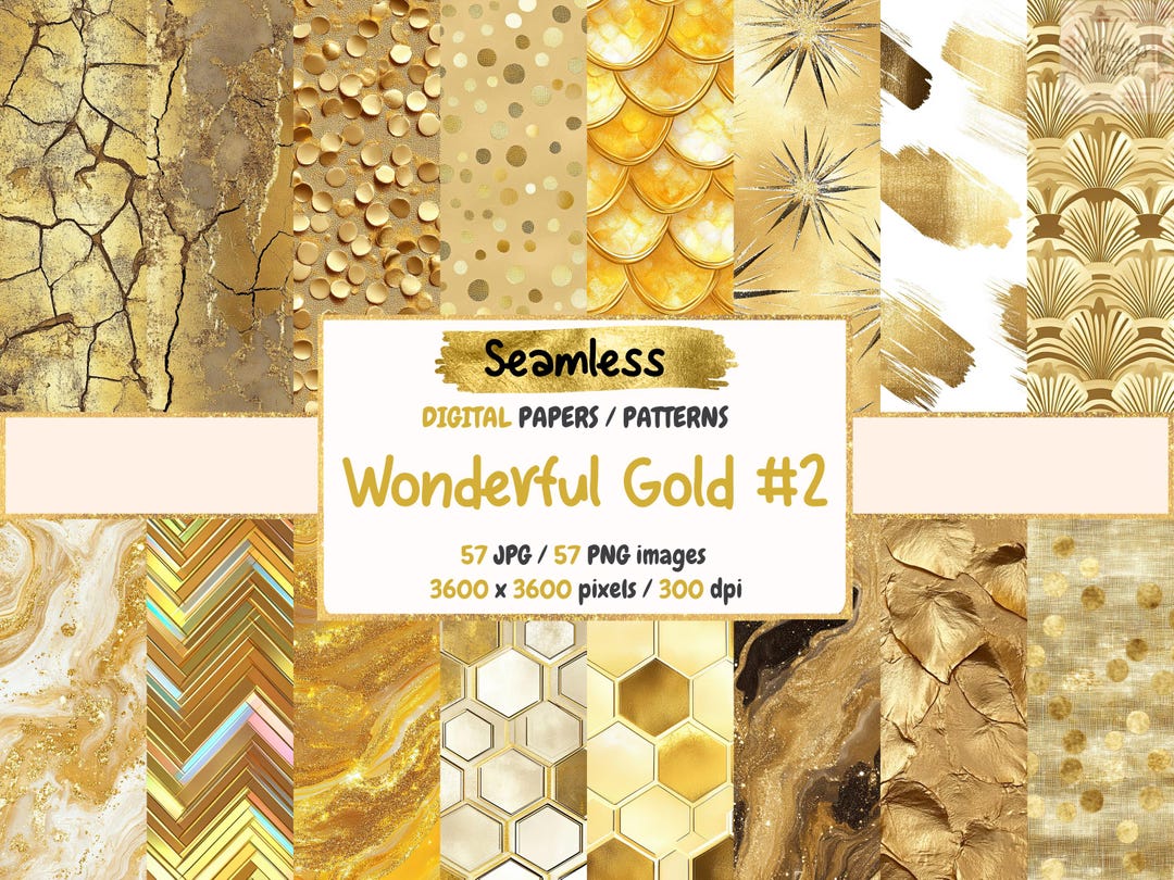 Gold Textures Digital Paper: Shimmering Elegant Backgrounds (instant ...