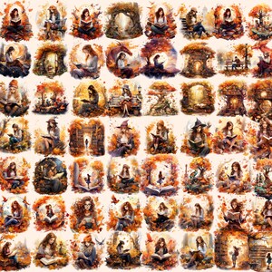 Autumn Books Watercolor Clipart Bundle - 656 PNG Fall Book Images, Cute ...