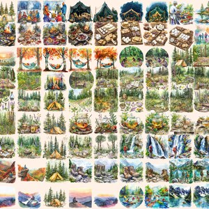 Watercolor Camping Clipart Bundle: 848 Outdoor Adventure PNG Images ...