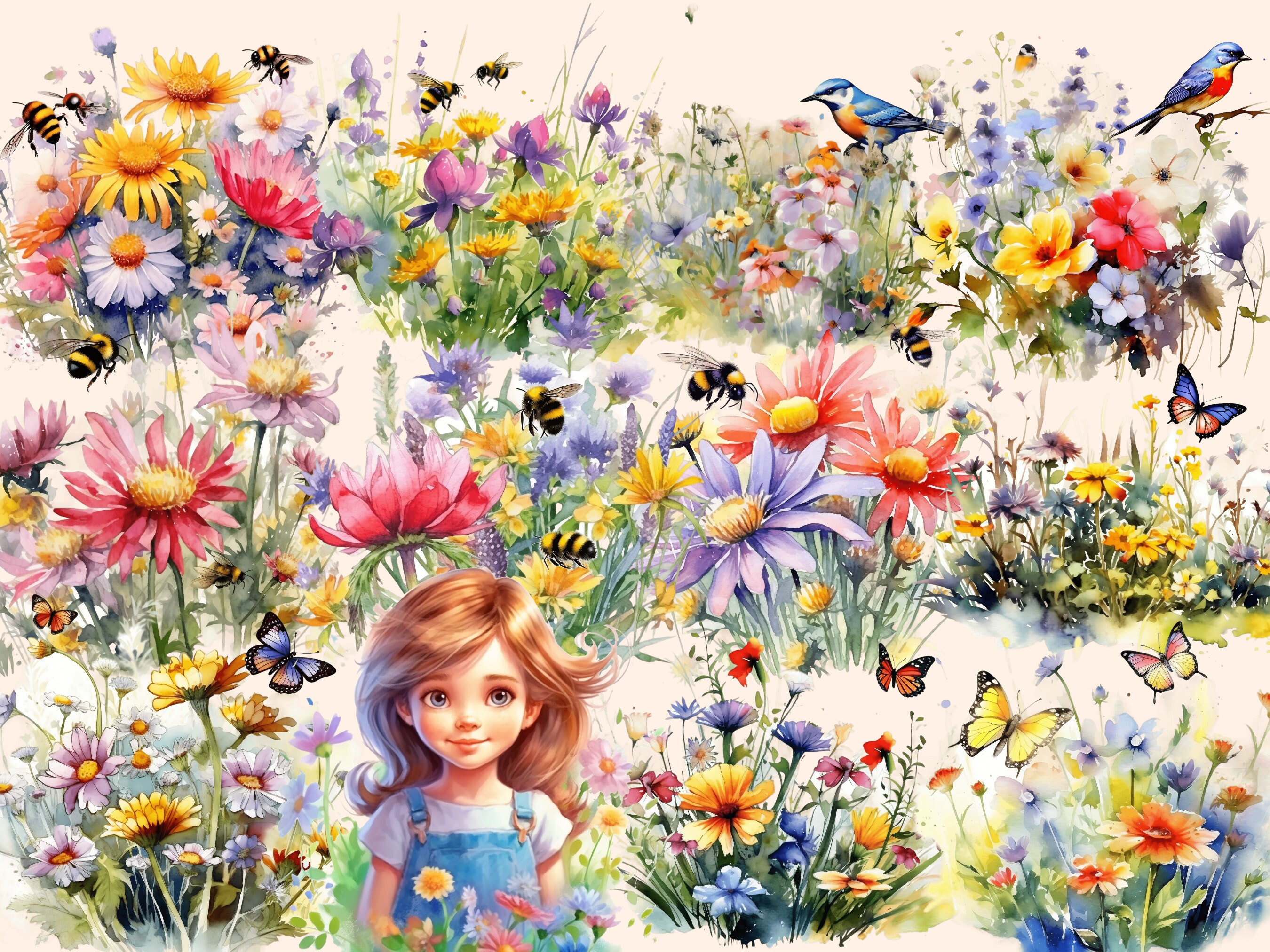 Springtime Flowers Watercolor Clipart Bundle 115 PNG Flower - Etsy