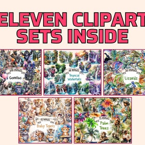 Jungle Mega Clipart Bundle (P1) - 4200+ PNG Lush Jungle Images, Vibrant ...