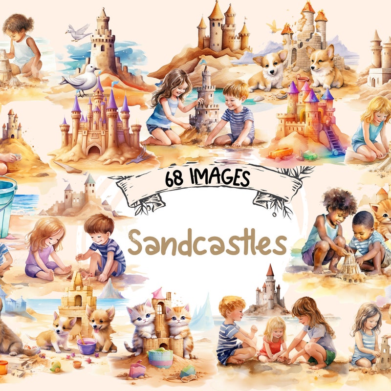Sandcastle Clip Art - Etsy Australia