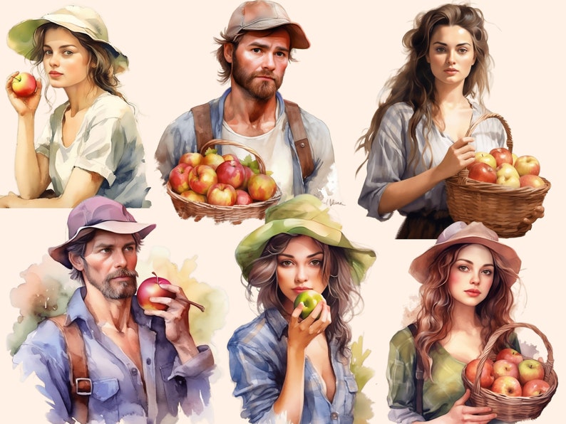 Apples Watercolor Clipart Bundle 86 PNG Images of Refreshing - Etsy