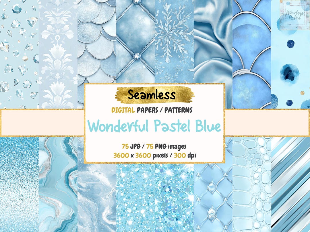 Pastel Blue Digital Paper: Seamless Soft Textures (commercial Use) - Etsy
