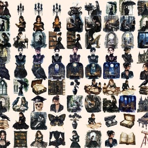 Gothic Academia Clipart Bundle: Dark Academic PNG Images (commercial Use) - Etsy