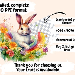 Watercolor Bunnies Clipart Bundle – 894 PNG Images, Commercial Use ...