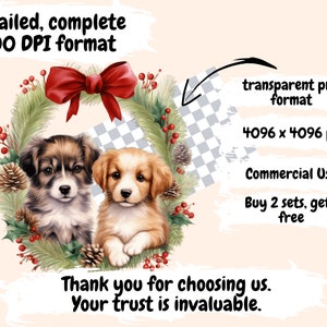 Christmas Dog Wreaths Watercolor Clipart Bundle (digital Download) - Etsy