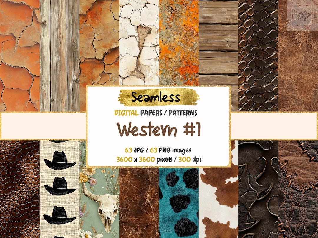 Western Digital Paper: Rustic Cowboy Textures (instant Download) - Etsy