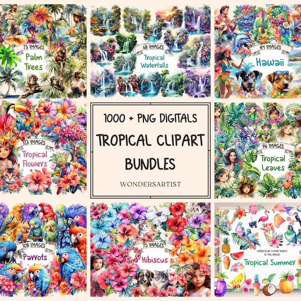 Tropical Clipart - Etsy