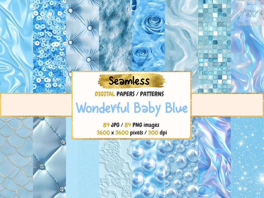 Baby Blue Digital Paper: Seamless Pastel Textures (commercial Use) - Etsy