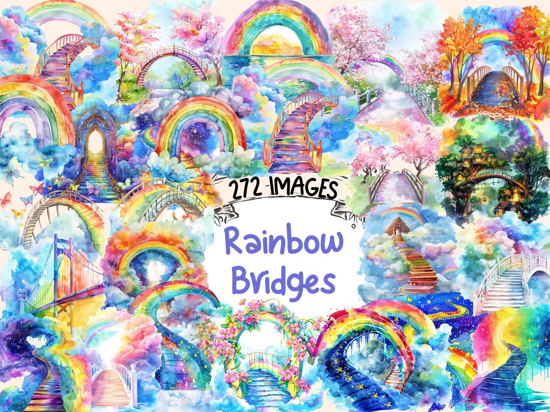 Rainbow Bridge Watercolor Clipart Bundle (digital Download) - Etsy