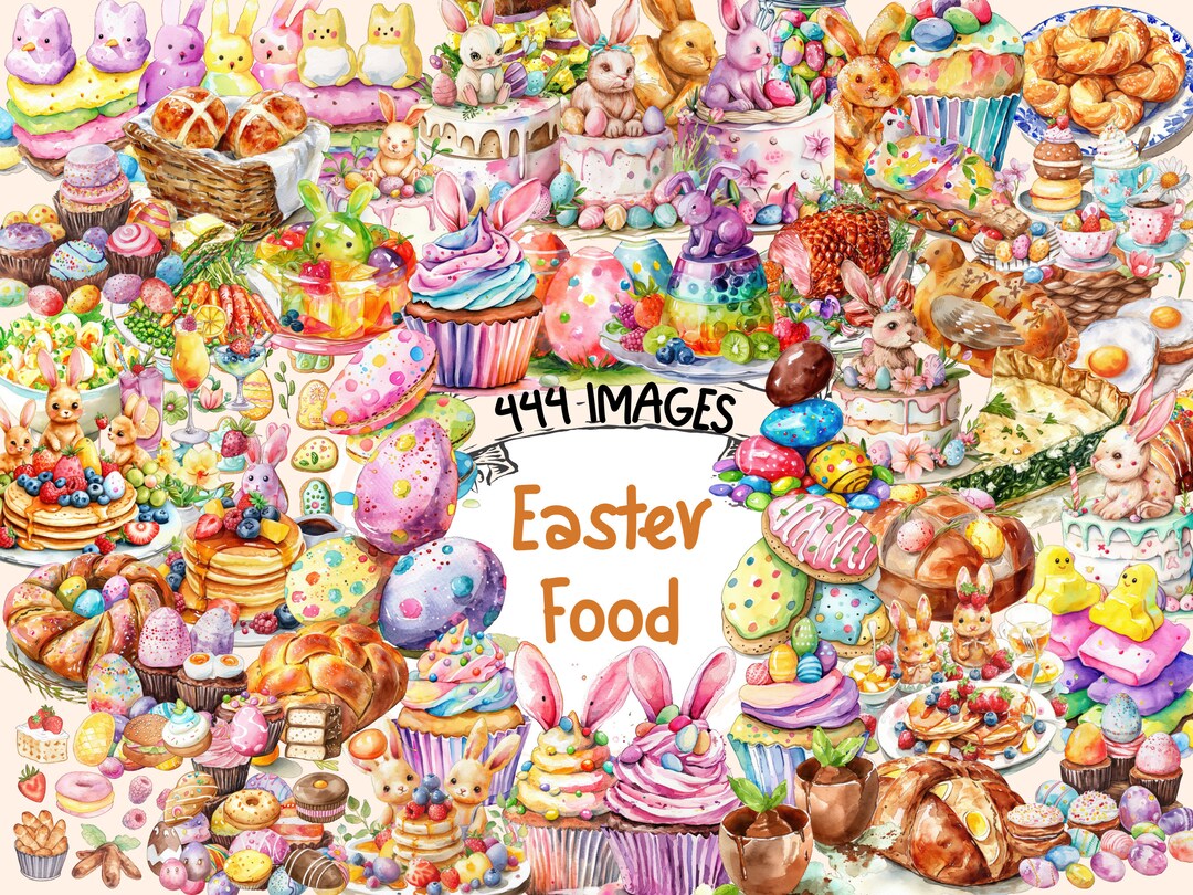 Easter Food Clipart Bundle: 444 PNG Images (commercial Use) (digital ...