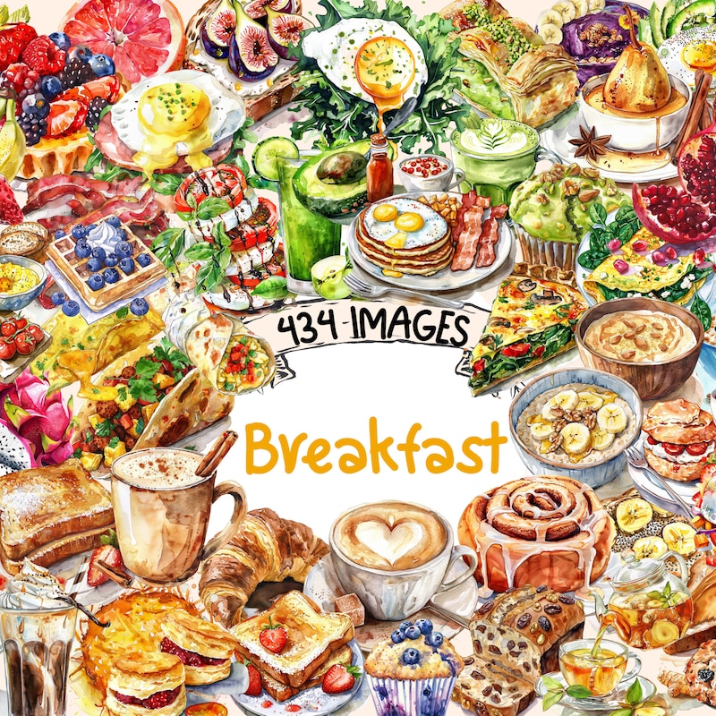 Eat Breakfast Clip Art - Etsy UK