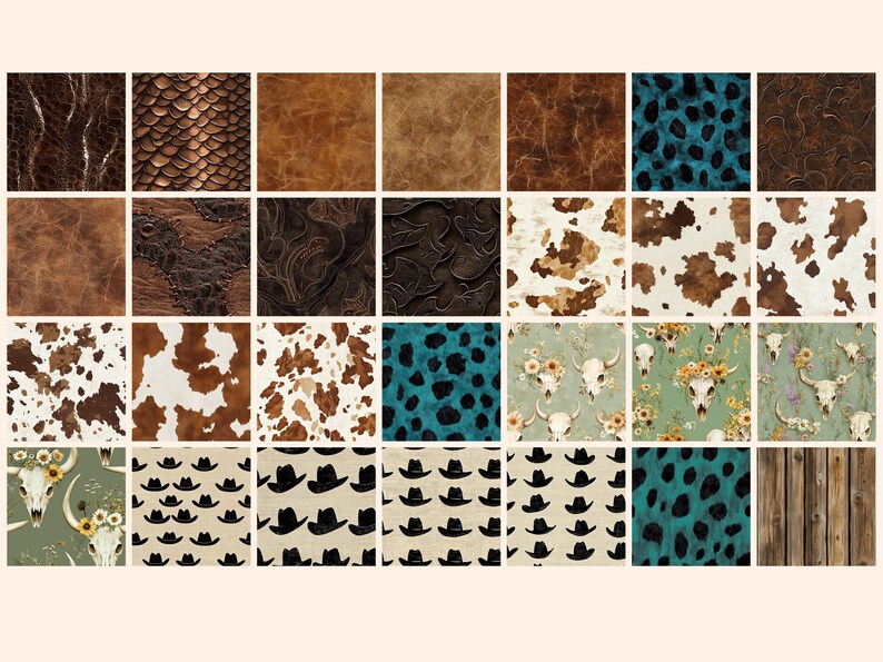 Western Digital Paper: Rustic Cowboy Textures (instant Download) - Etsy