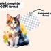 Calico Cats Watercolor Clipart Bundle - 131 PNG Cute Cat Images ...