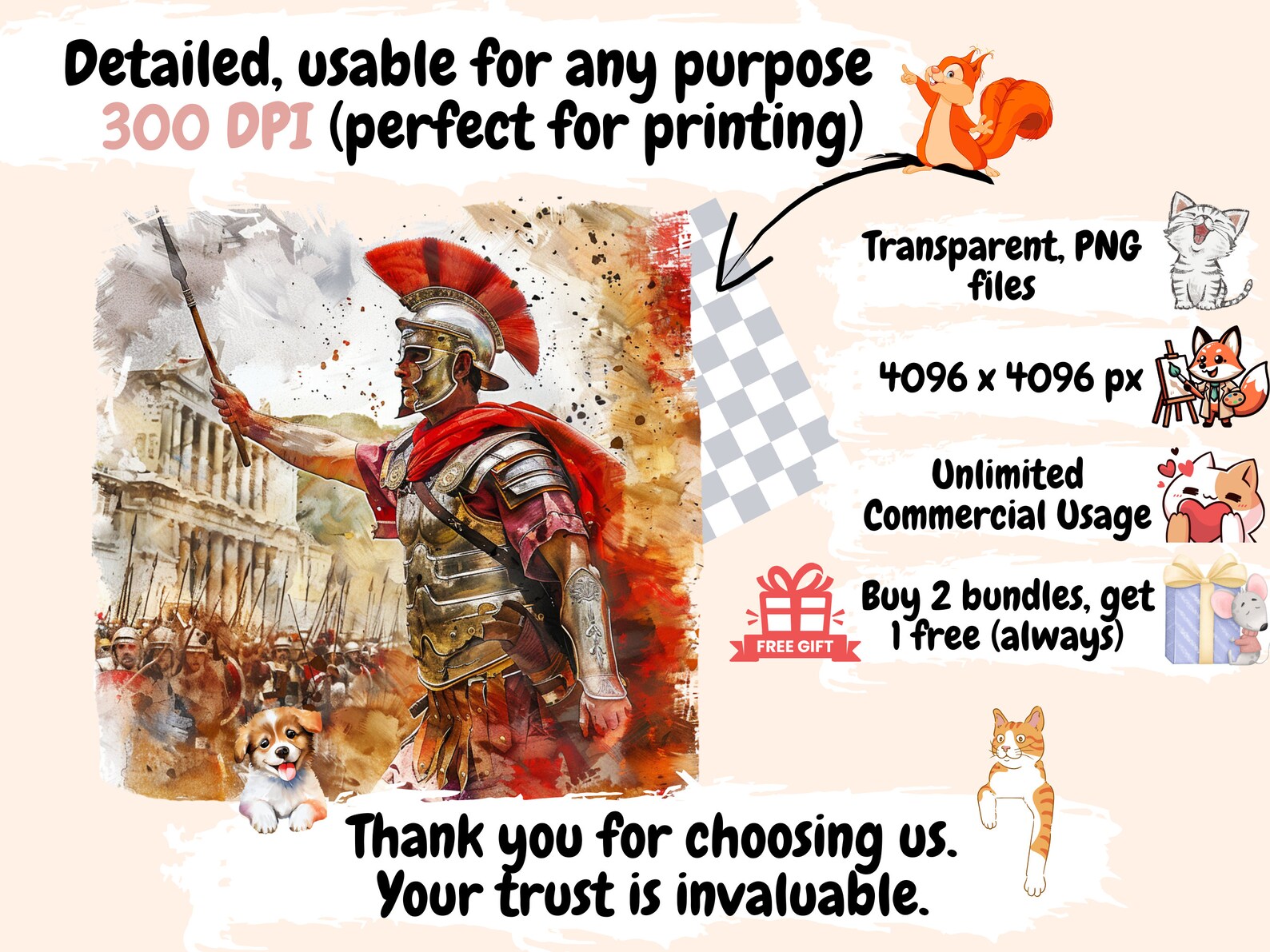 Ancient Rome Watercolor Clipart Bundle: 665 Roman Empire PNG Graphics ...