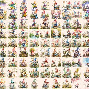 Gnomes Watercolor Clipart Bundle: 400 PNG Graphics (digital Download ...