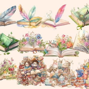 Fairytale Books Watercolor Clipart Bundle - 67 Magical Enchanting ...